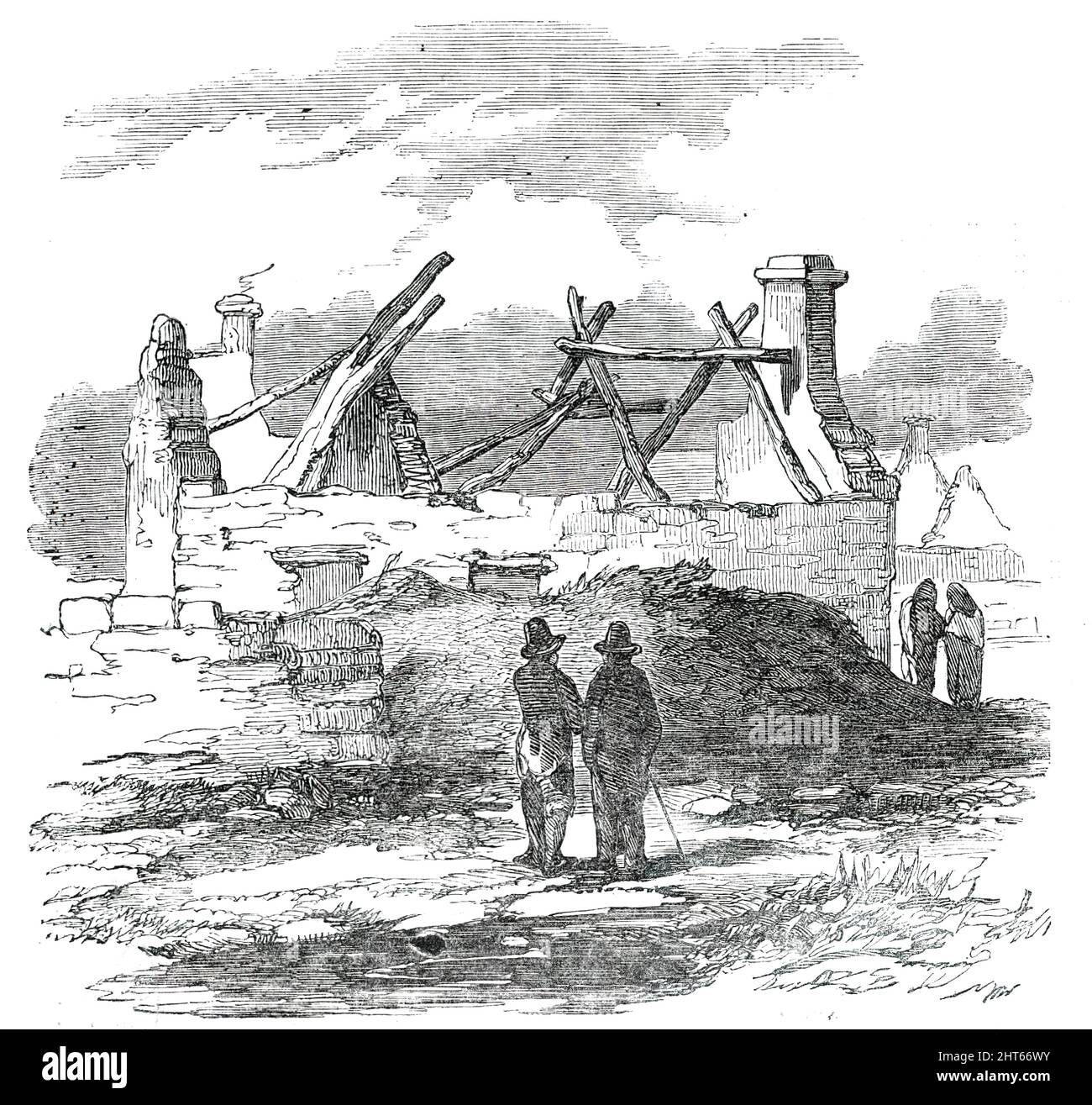 Cabin of Pat. MacNamara, Village of Clear, 1850. Destruction of rural ...