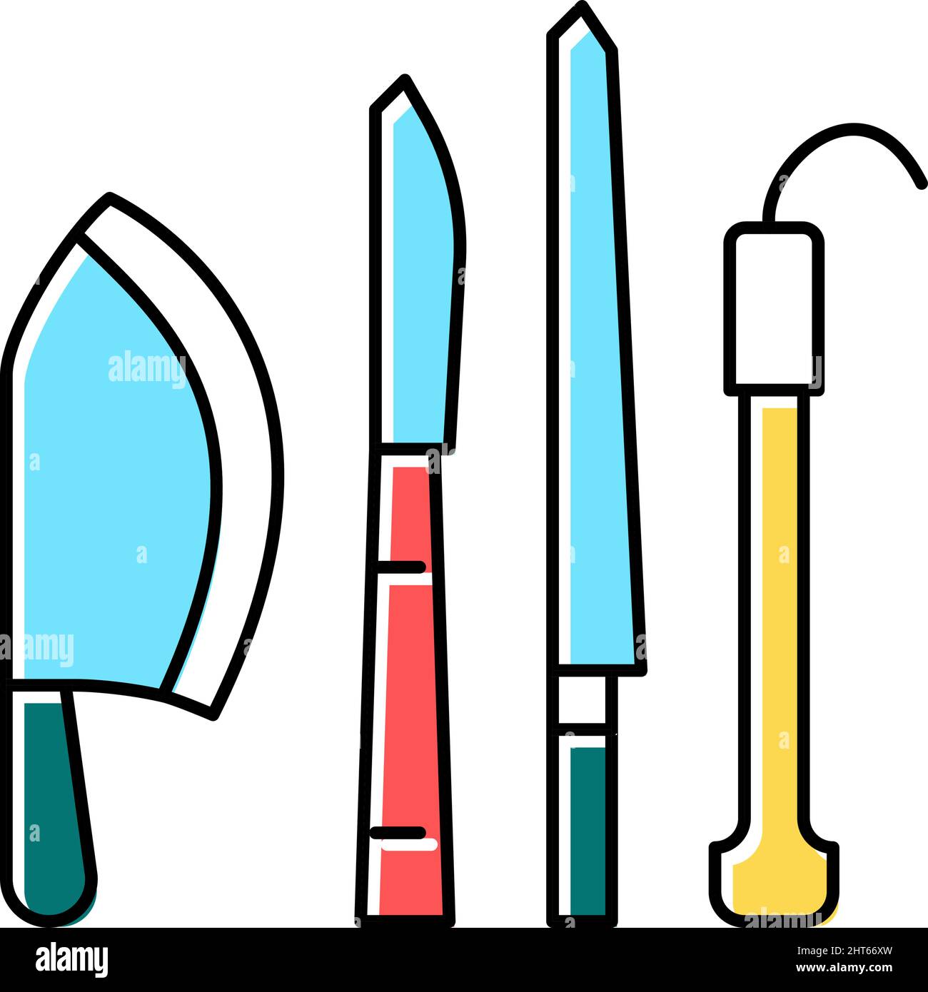 knives kitchen utensil color icon vector illustration Stock Vector ...