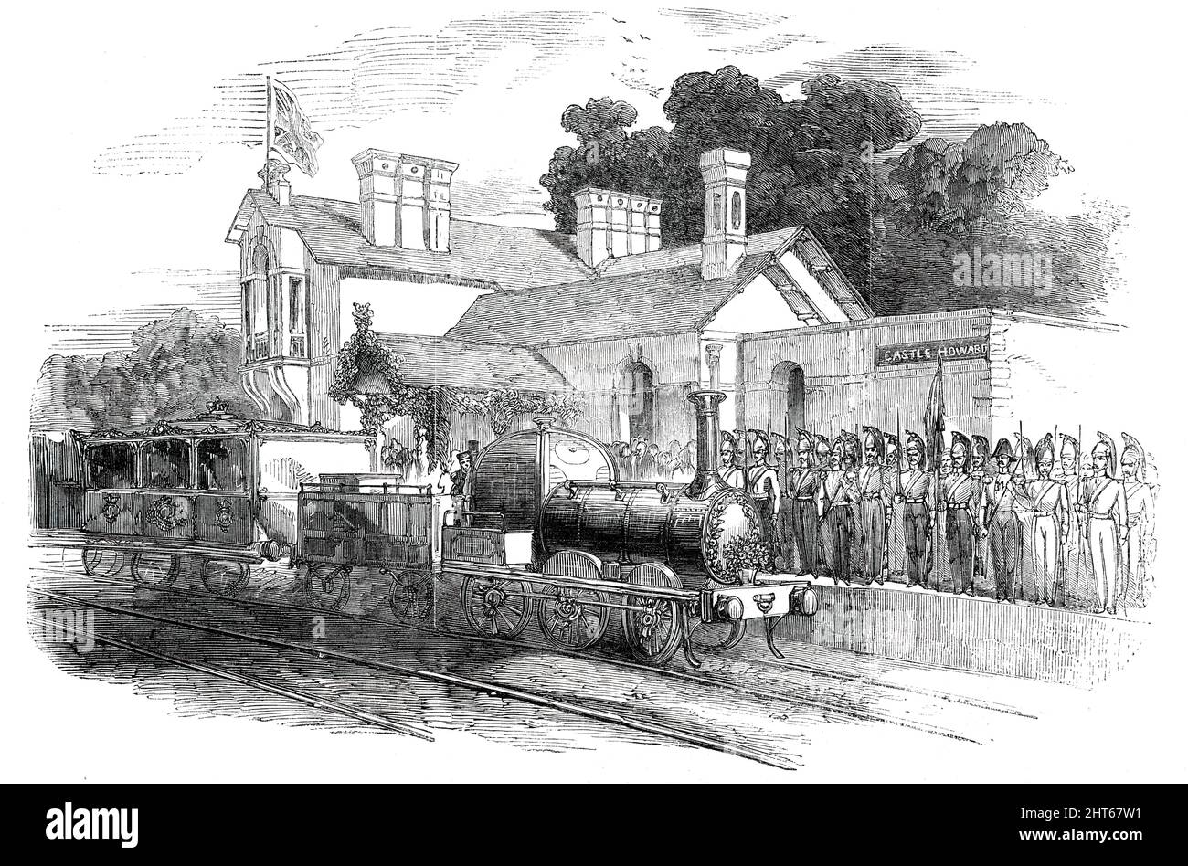 Arrival of Her Majesty at the Castle Howard Railway Station, 1850 ...
