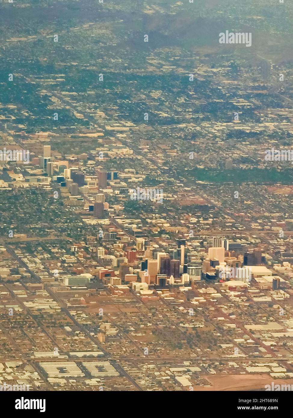 Downtown Phoenix as seen from a flight, November 23, 2021 Stock Photo ...
