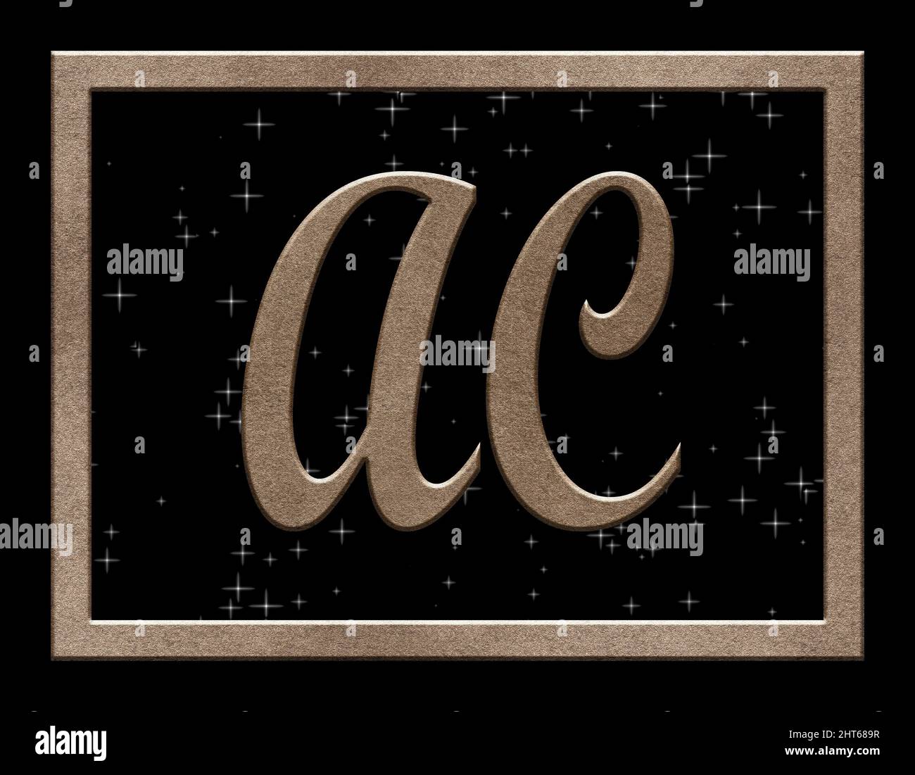 Signature with the two capital letters AC , crystal Stock Photo - Alamy