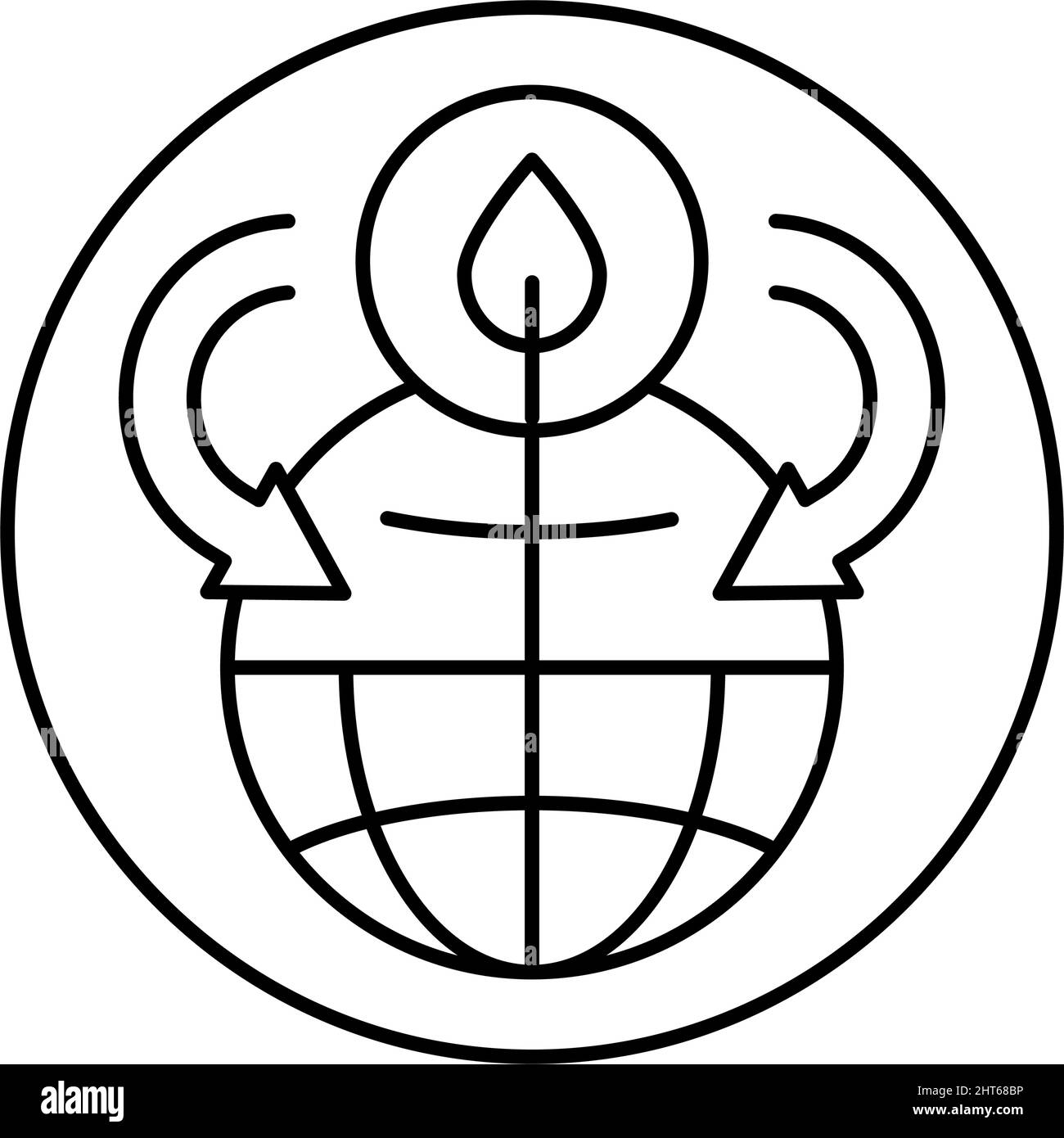 global ecology and environment line icon vector illustration Stock ...
