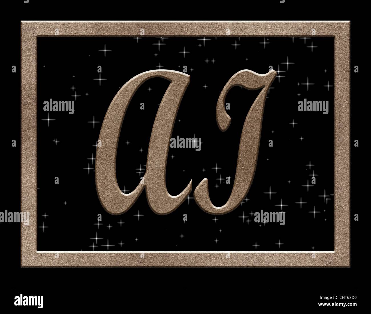 Signature with the two capital letters AI , crystal Stock Photo - Alamy