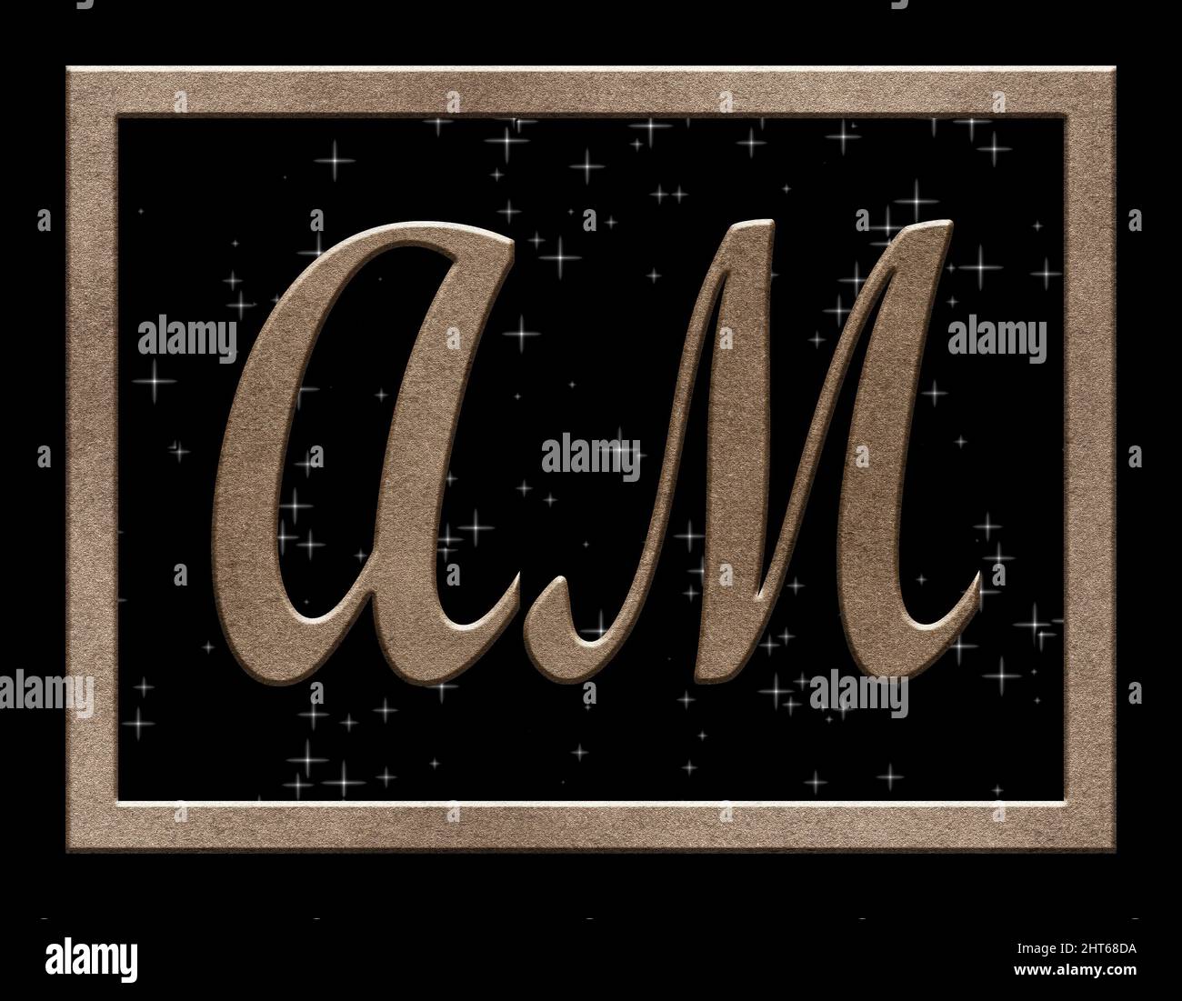 Signature with the two capital letters AM , crystal Stock Photo - Alamy