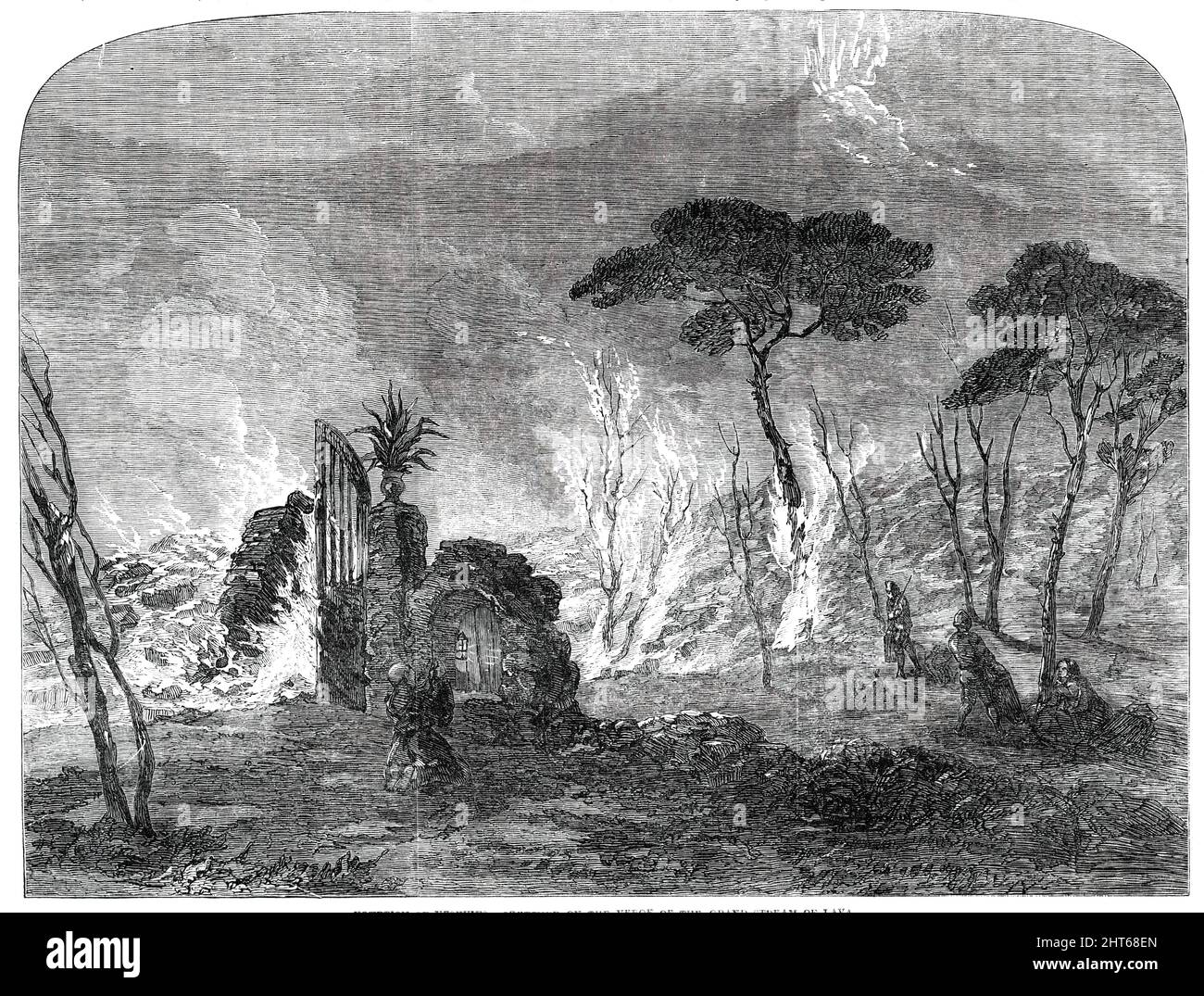 Eruption of Vesuvius [in Italy] - Sketched on the Verge of the Grand ...