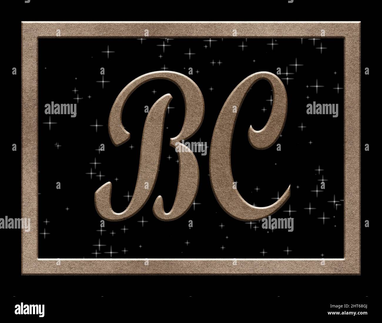 Signature with the two capital letters BC , crystal Stock Photo - Alamy