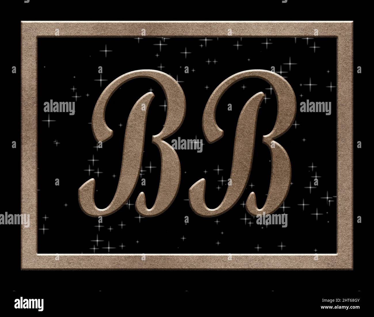 Signature with the two capital letters BB , crystal Stock Photo - Alamy