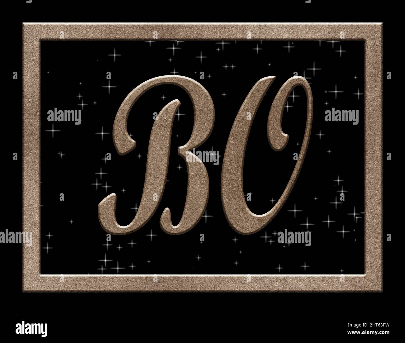 Signature with the two capital letters BO , crystal Stock Photo - Alamy