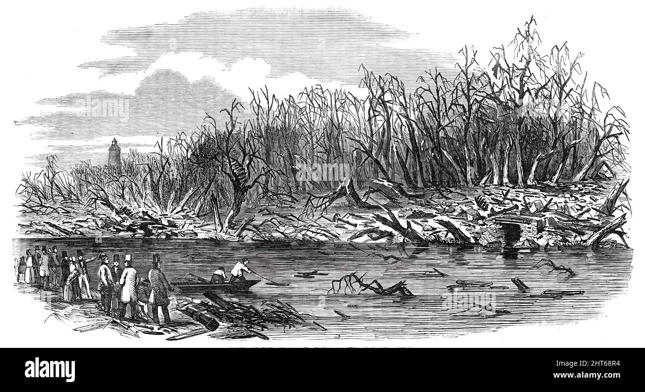 Scene of the Explosion of the Hounslow [Gun]Powder-Mill, 1850. 'On ...