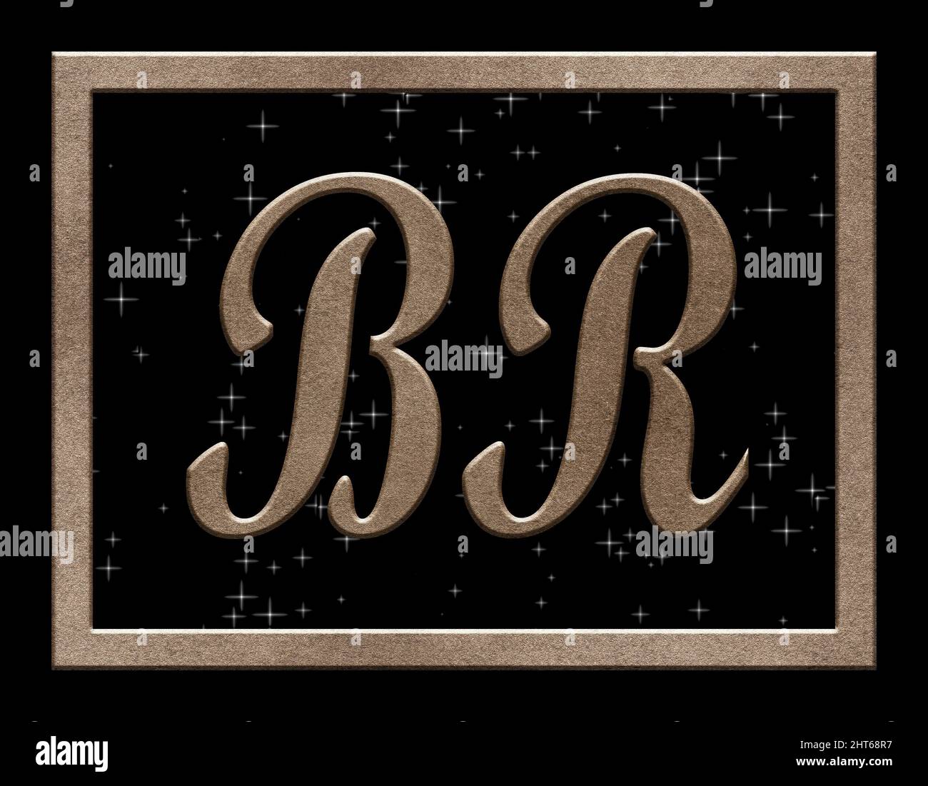 Signature with the two capital letters BR , crystal Stock Photo - Alamy