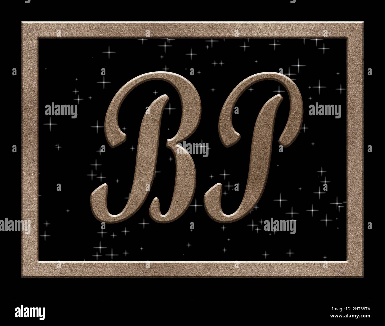 Signature with the two capital letters BP , crystal Stock Photo - Alamy