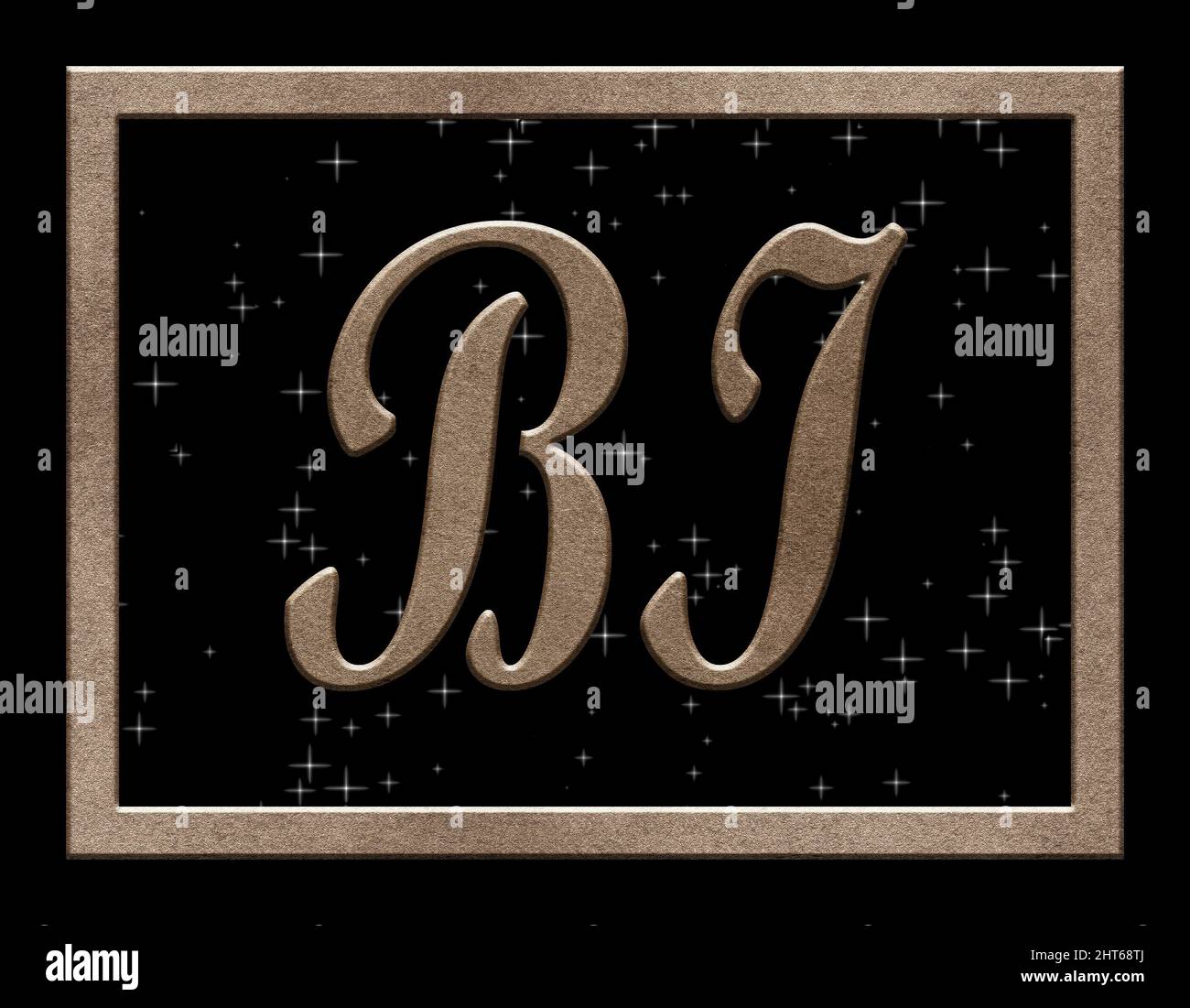 Signature with the two capital letters BI , crystal Stock Photo - Alamy