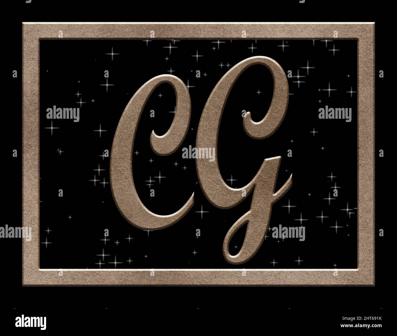 Signature with the two capital letters CG , crystal Stock Photo - Alamy