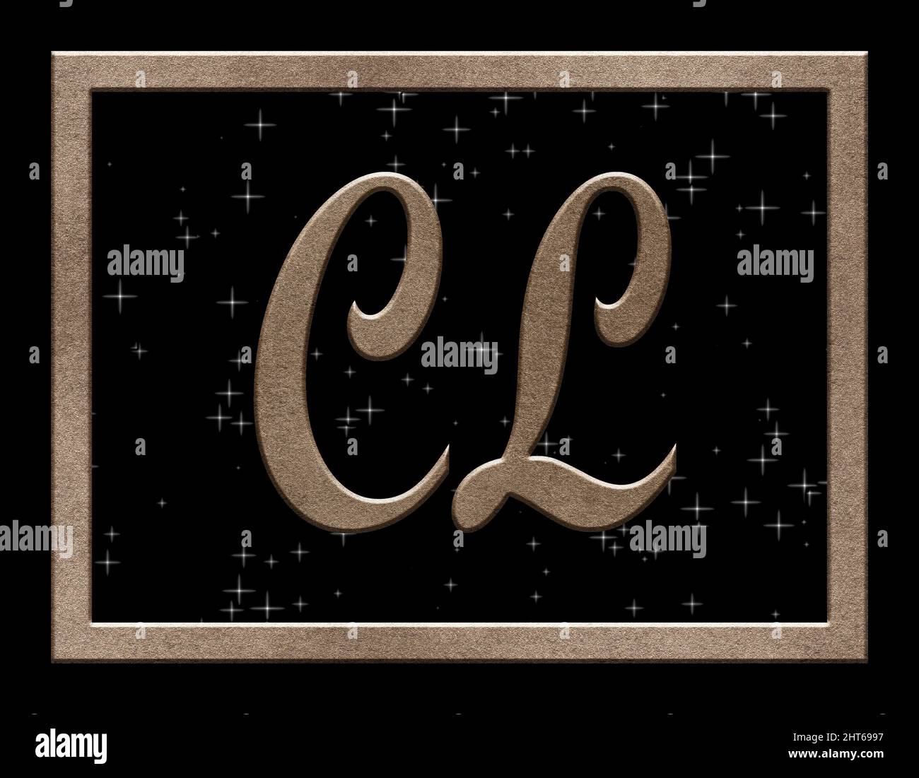 Signature with the two capital letters CL , crystal Stock Photo - Alamy