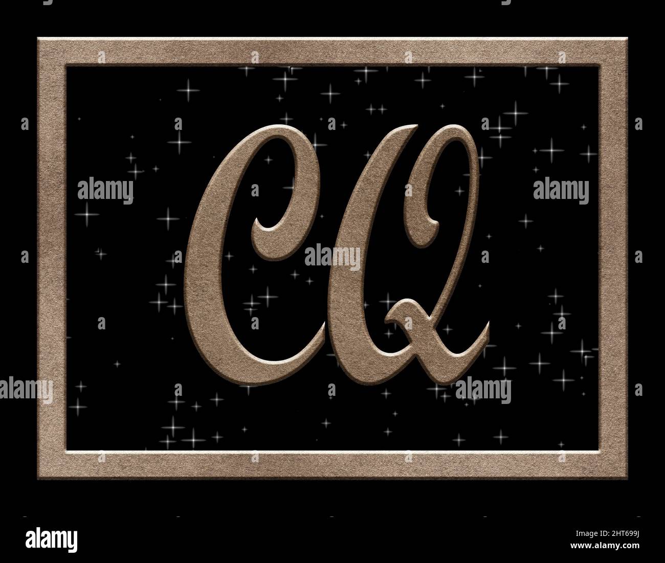 Signature with the two capital letters CQ , crystal Stock Photo - Alamy