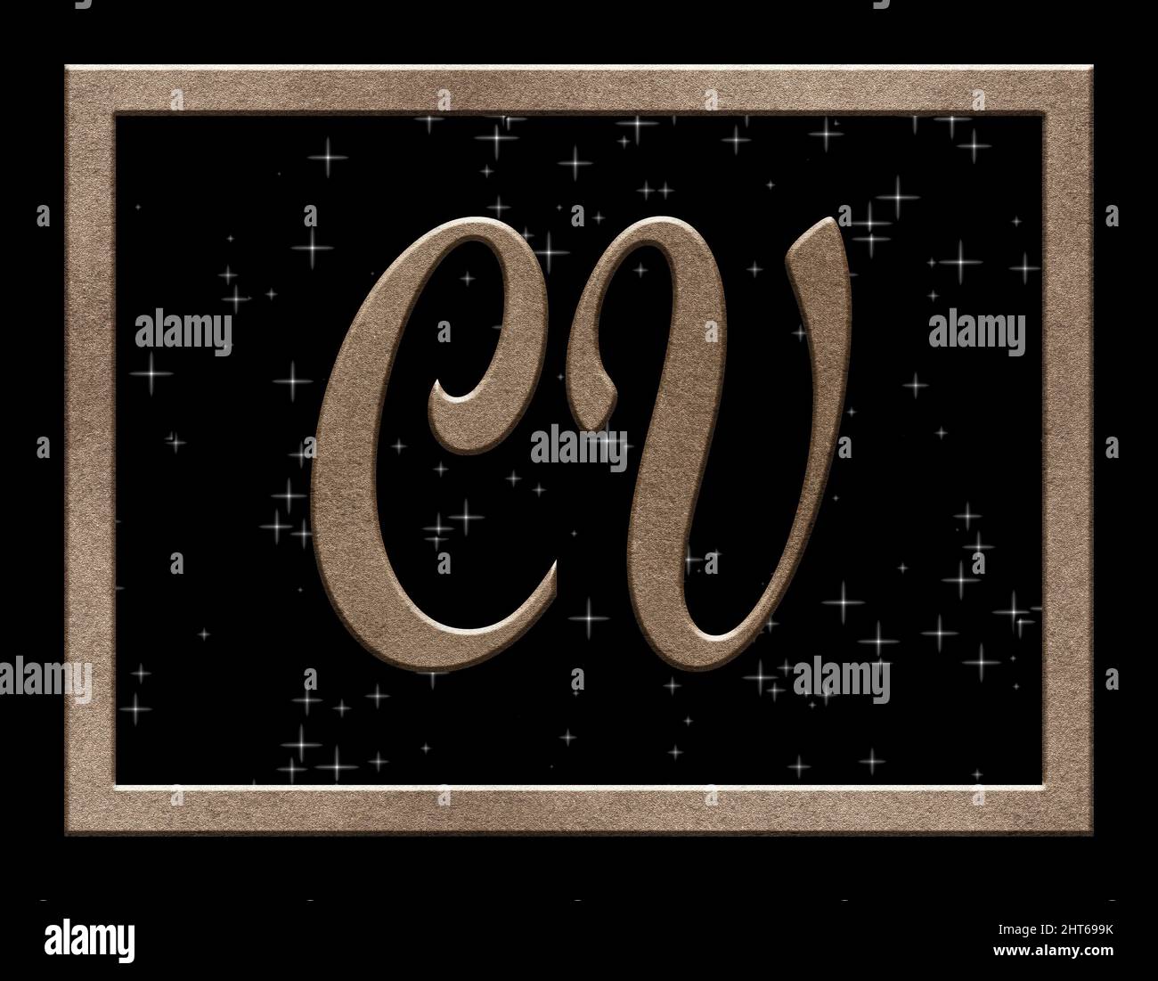 Signature with the two capital letters CV , crystal Stock Photo - Alamy