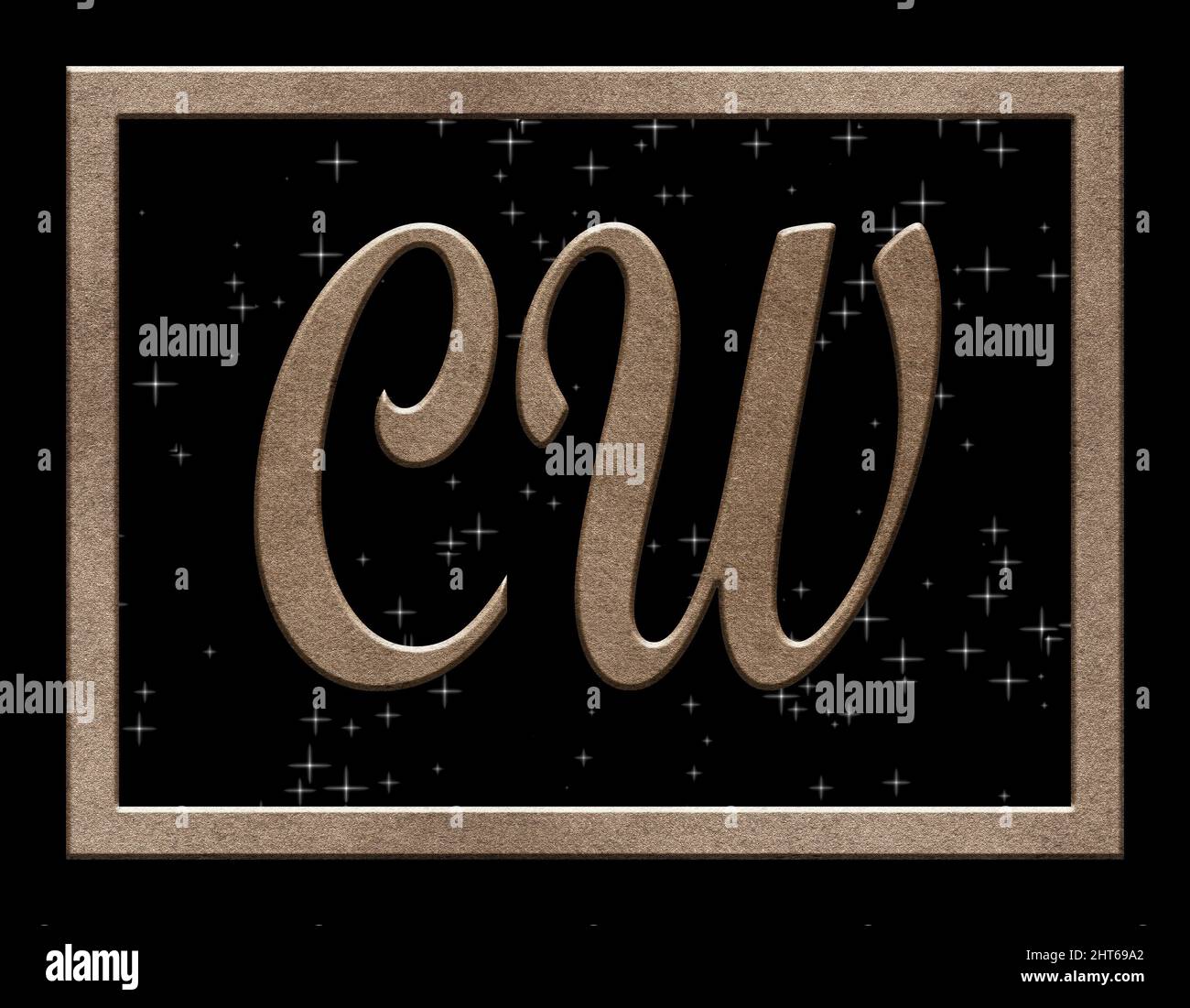 Signature with the two capital letters CW , crystal Stock Photo - Alamy