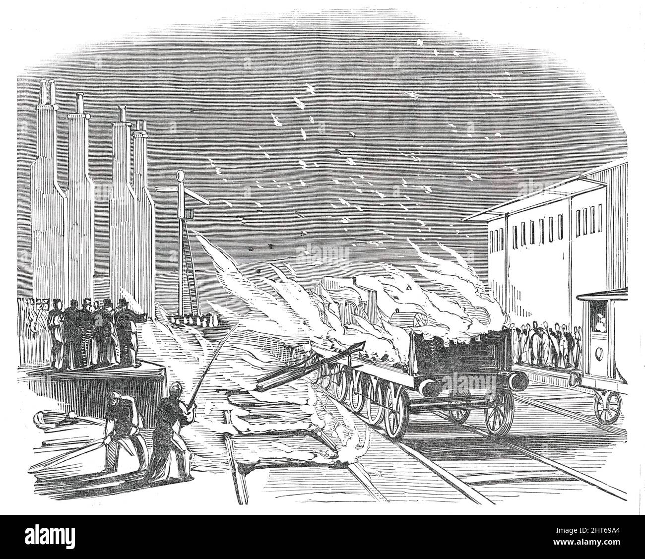 Great Fire at the Southern and Western Railway Station, Cork, [Ireland ...