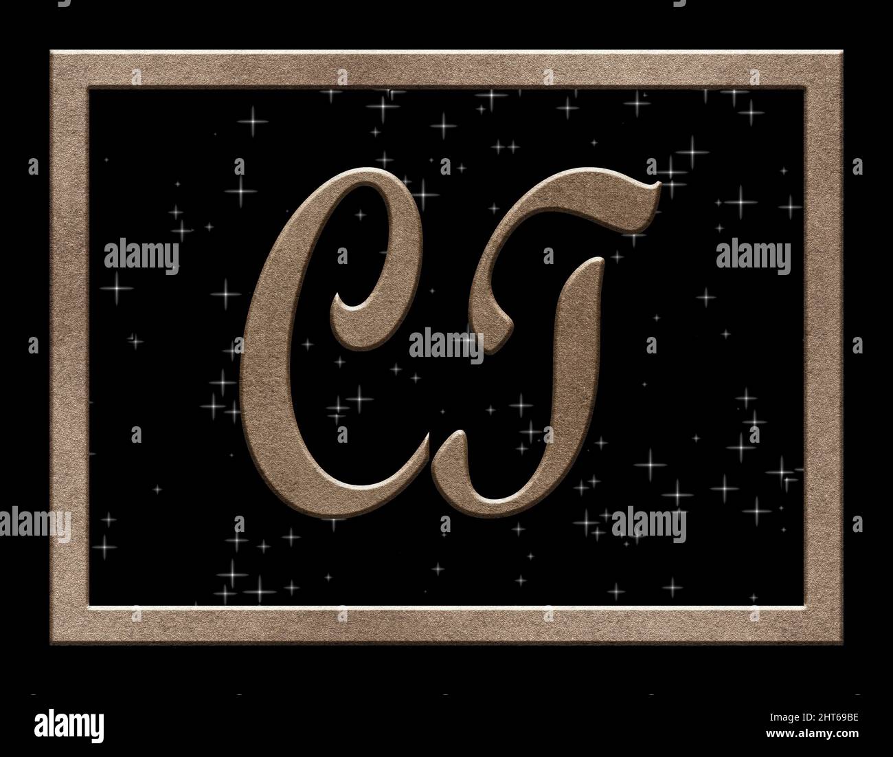 Signature with the two capital letters CT , crystal Stock Photo - Alamy