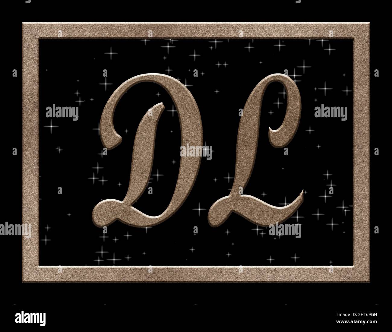 Signature with the two capital letters DL , crystal Stock Photo - Alamy