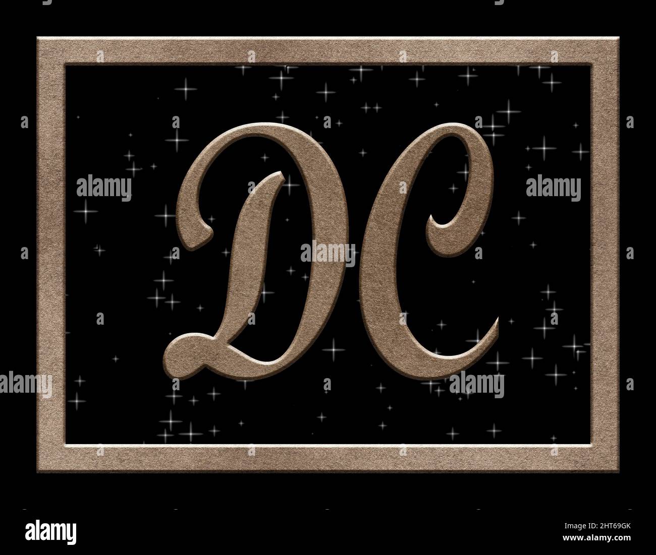 Signature with the two capital letters DC , crystal Stock Photo - Alamy