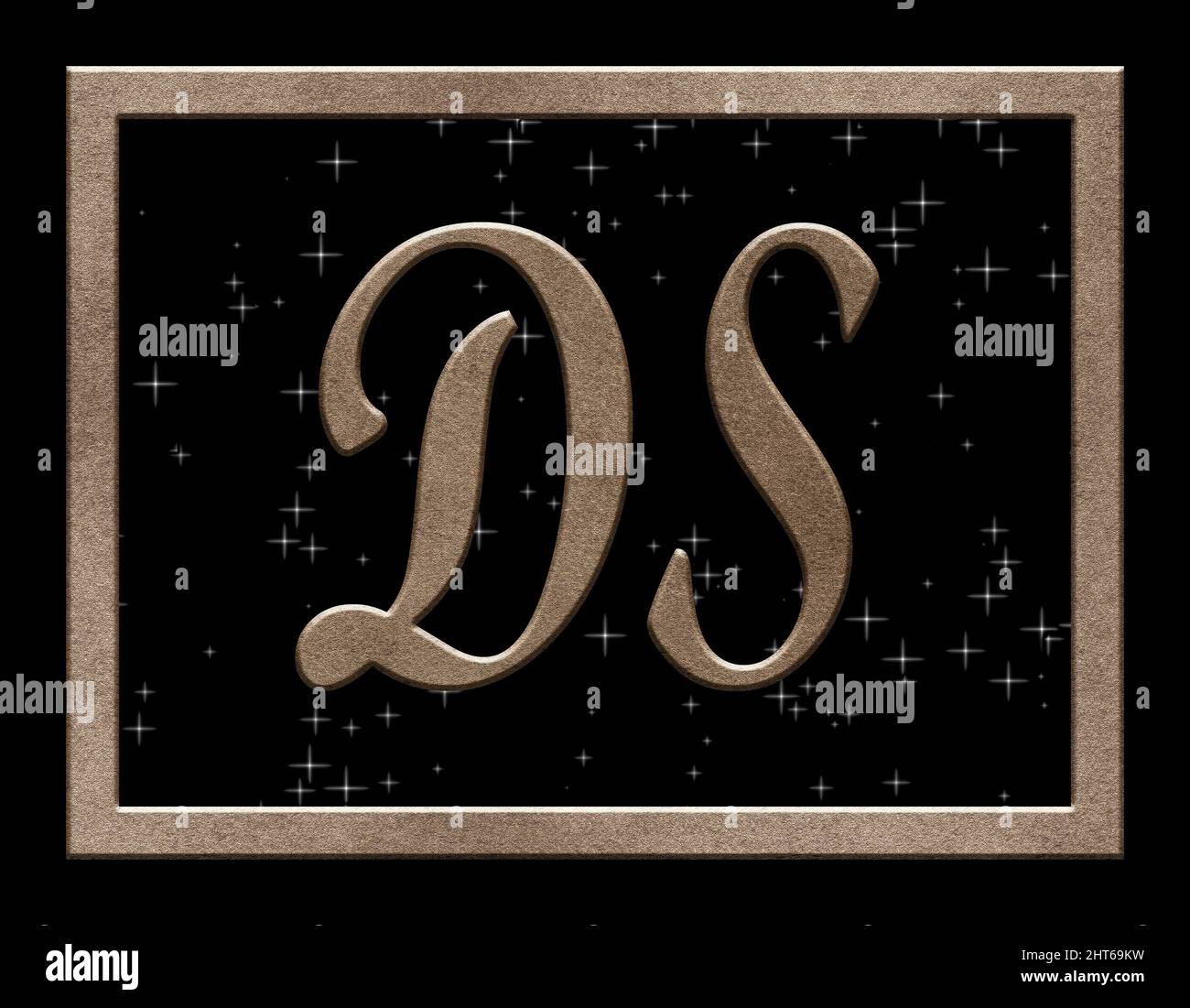 Signature with the two capital letters DS , crystal Stock Photo - Alamy