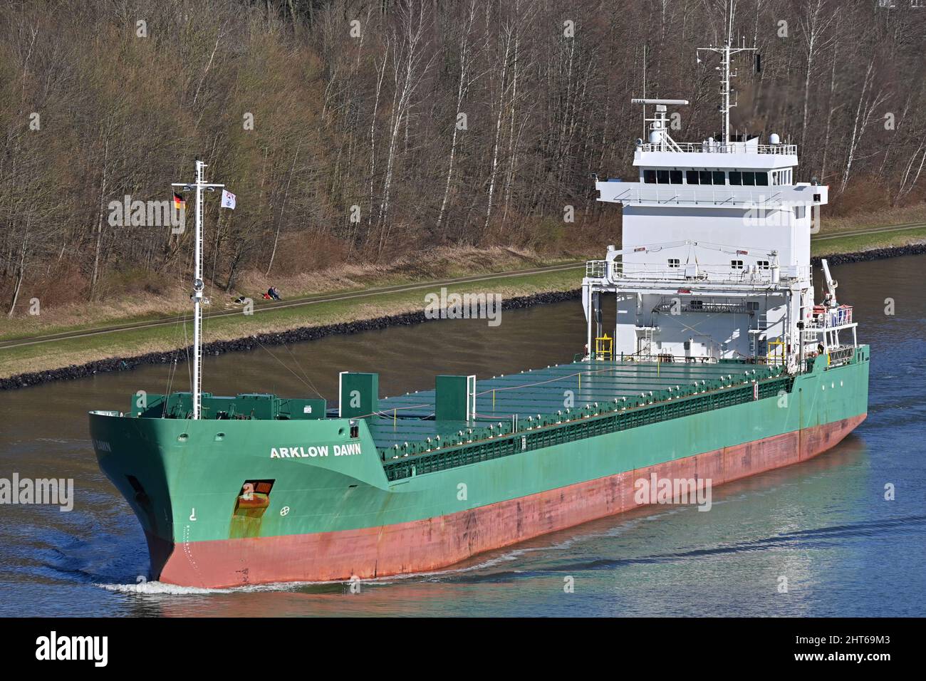 General Cargo Ship ARKLOW DAWN passing the Kiel Canal Stock Photo - Alamy
