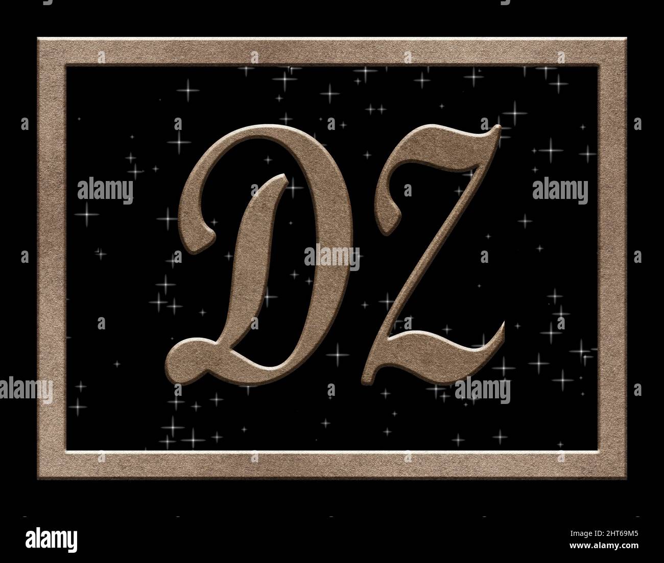 Signature with the two capital letters DZ , crystal Stock Photo - Alamy