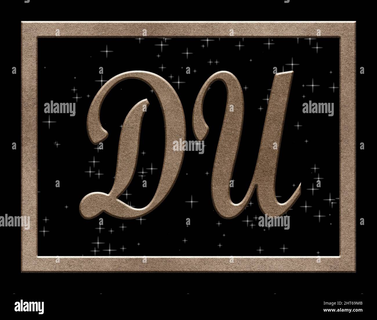 Signature with the two capital letters DU , crystal Stock Photo - Alamy