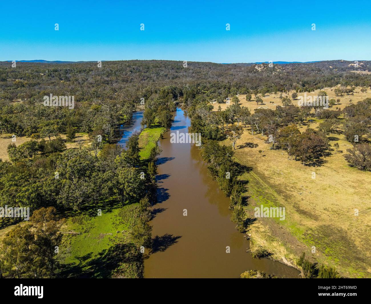 Breathtaking aerial view of the Severn River, Strathbogie, NSW ...