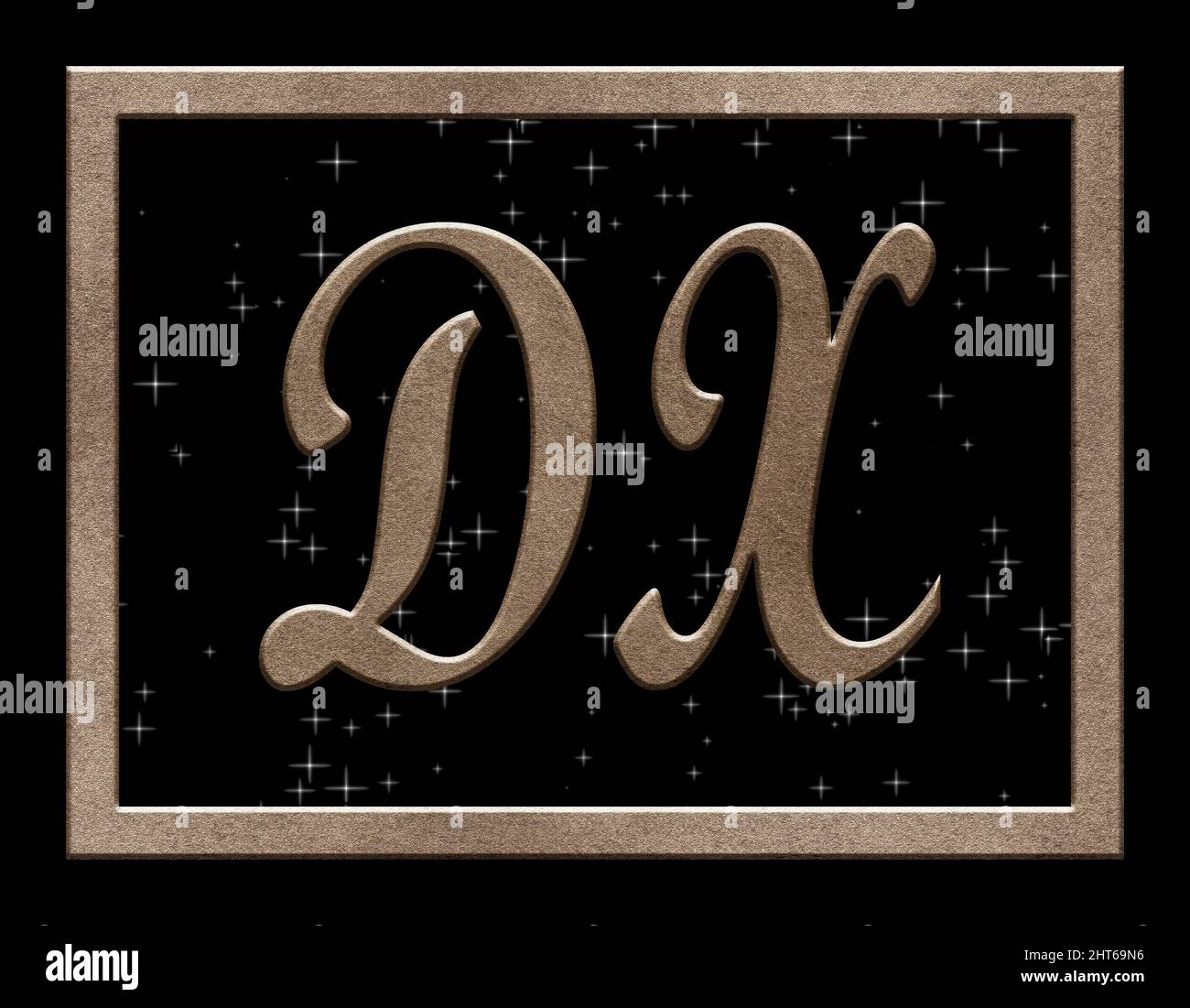 Signature with the two capital letters DX , crystal Stock Photo - Alamy