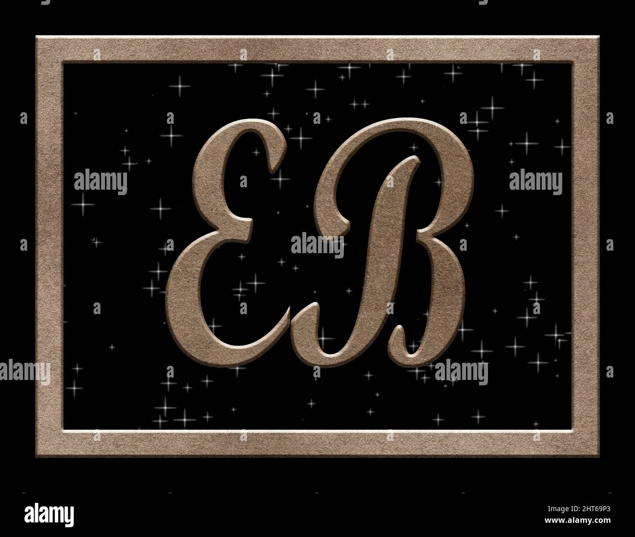 Signature with the two capital letters EB , crystal Stock Photo - Alamy