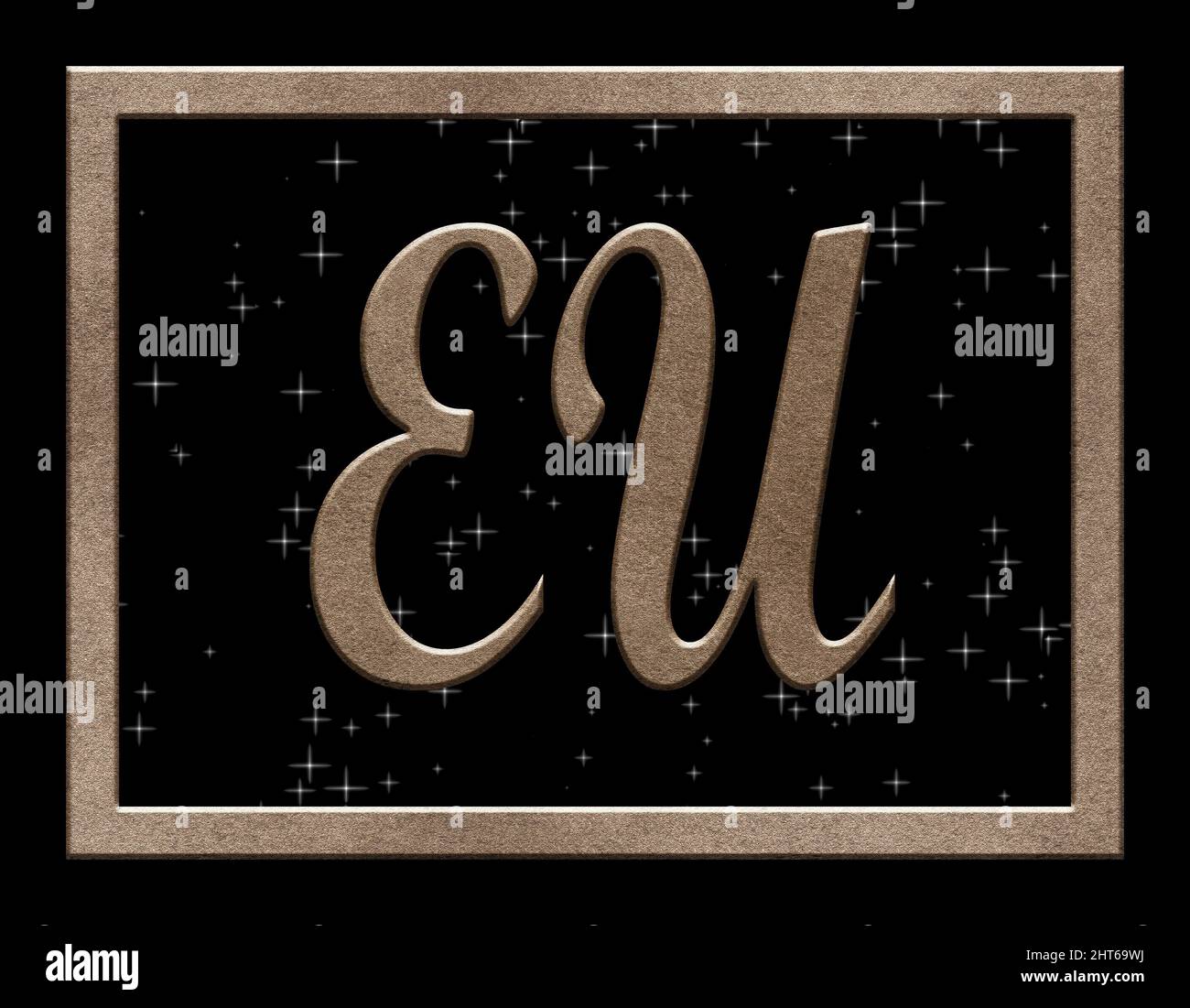 Signature with the two capital letters EU , crystal Stock Photo - Alamy