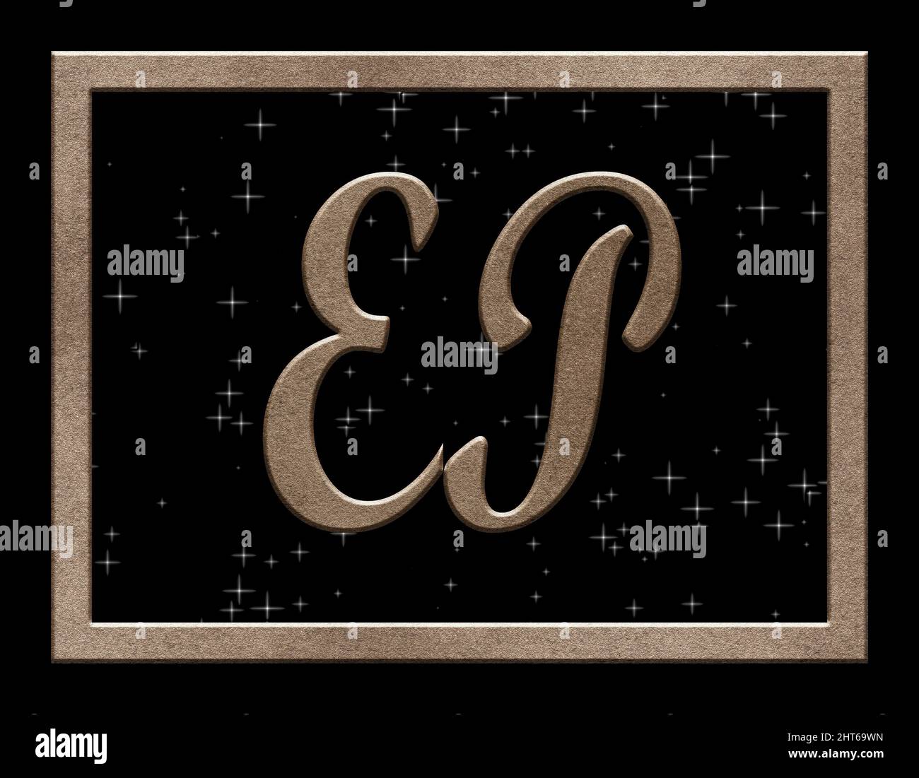 Signature with the two capital letters EP , crystal Stock Photo - Alamy