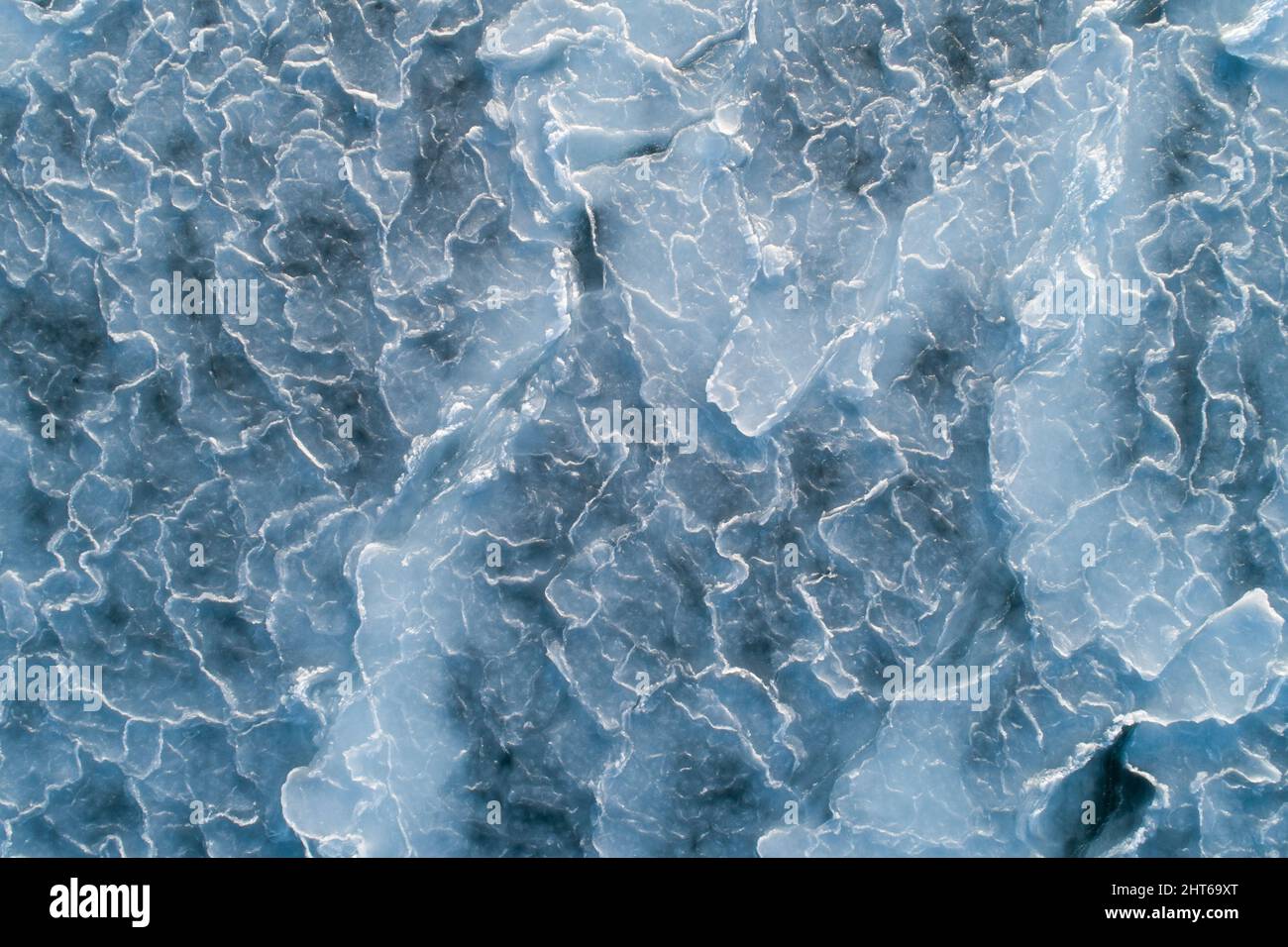 Aerial top down view of ice surface. Frozen sea surface texture Stock ...