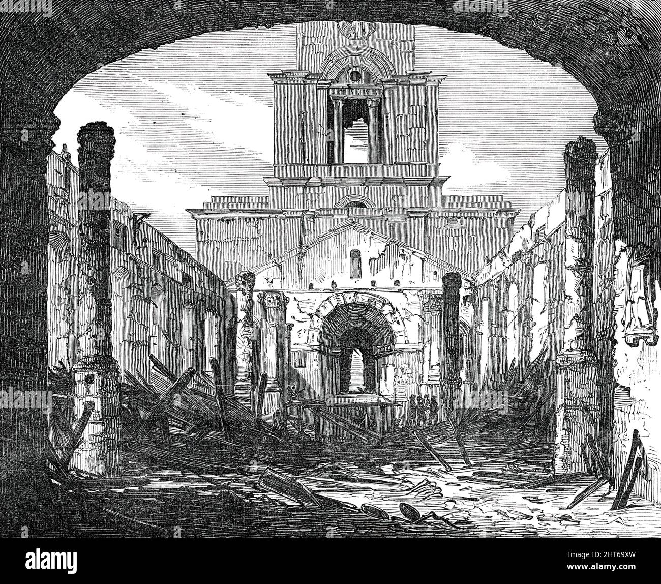The Ruins [of St. Anne's Church], sketched from the East End, 1850. 'On ...