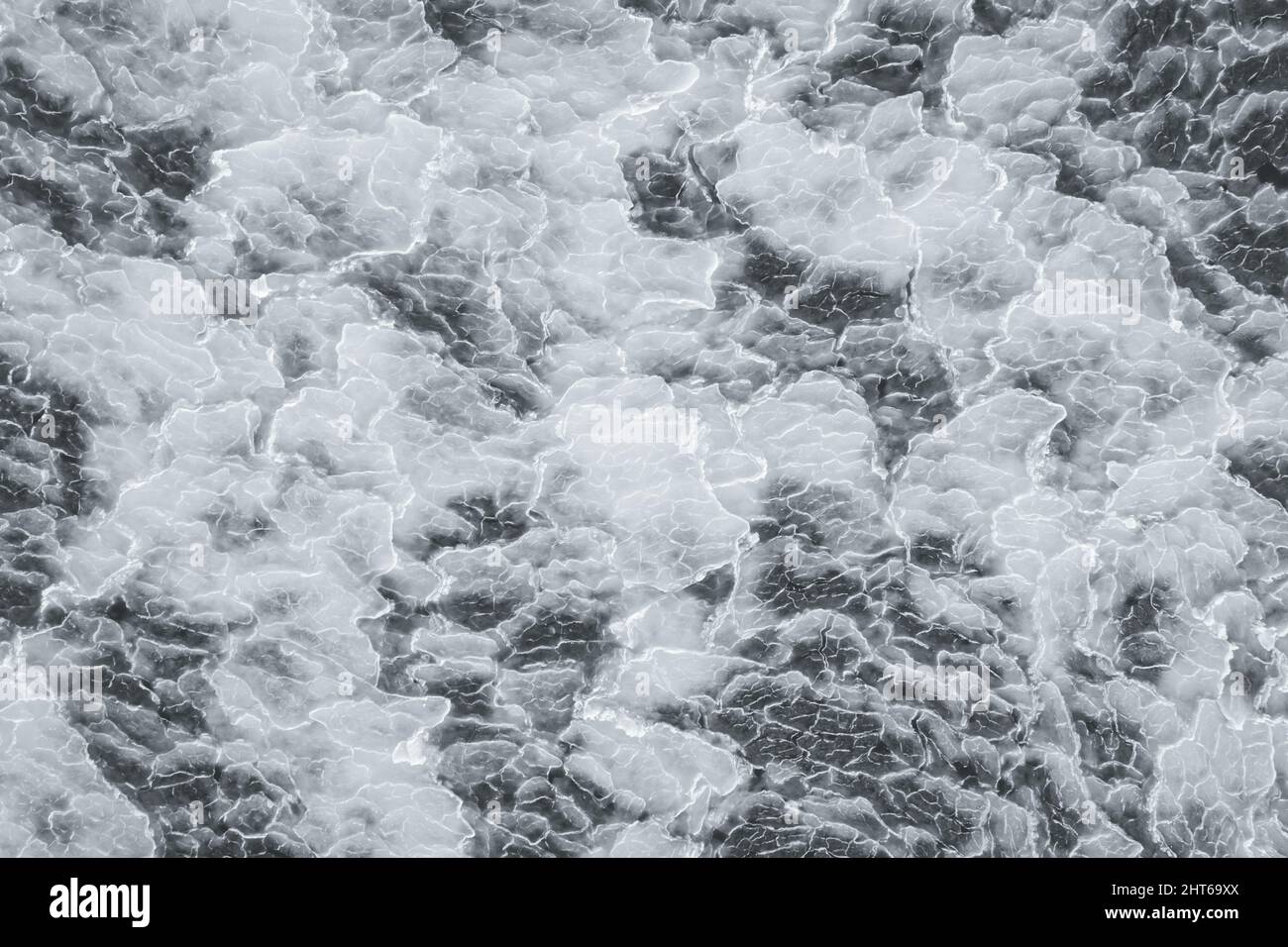 Aerial top down view of ice surface. Frozen sea surface texture Stock ...