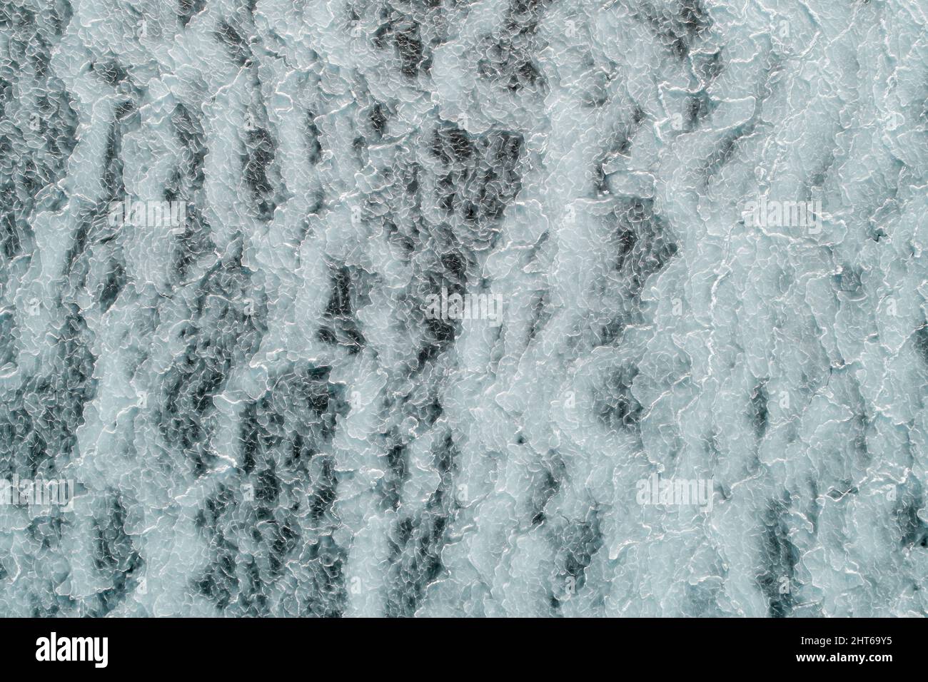Aerial top down view of ice surface. Frozen sea surface texture Stock ...