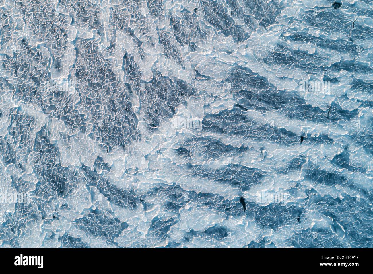 Aerial top down view of ice surface. Frozen sea surface texture Stock ...