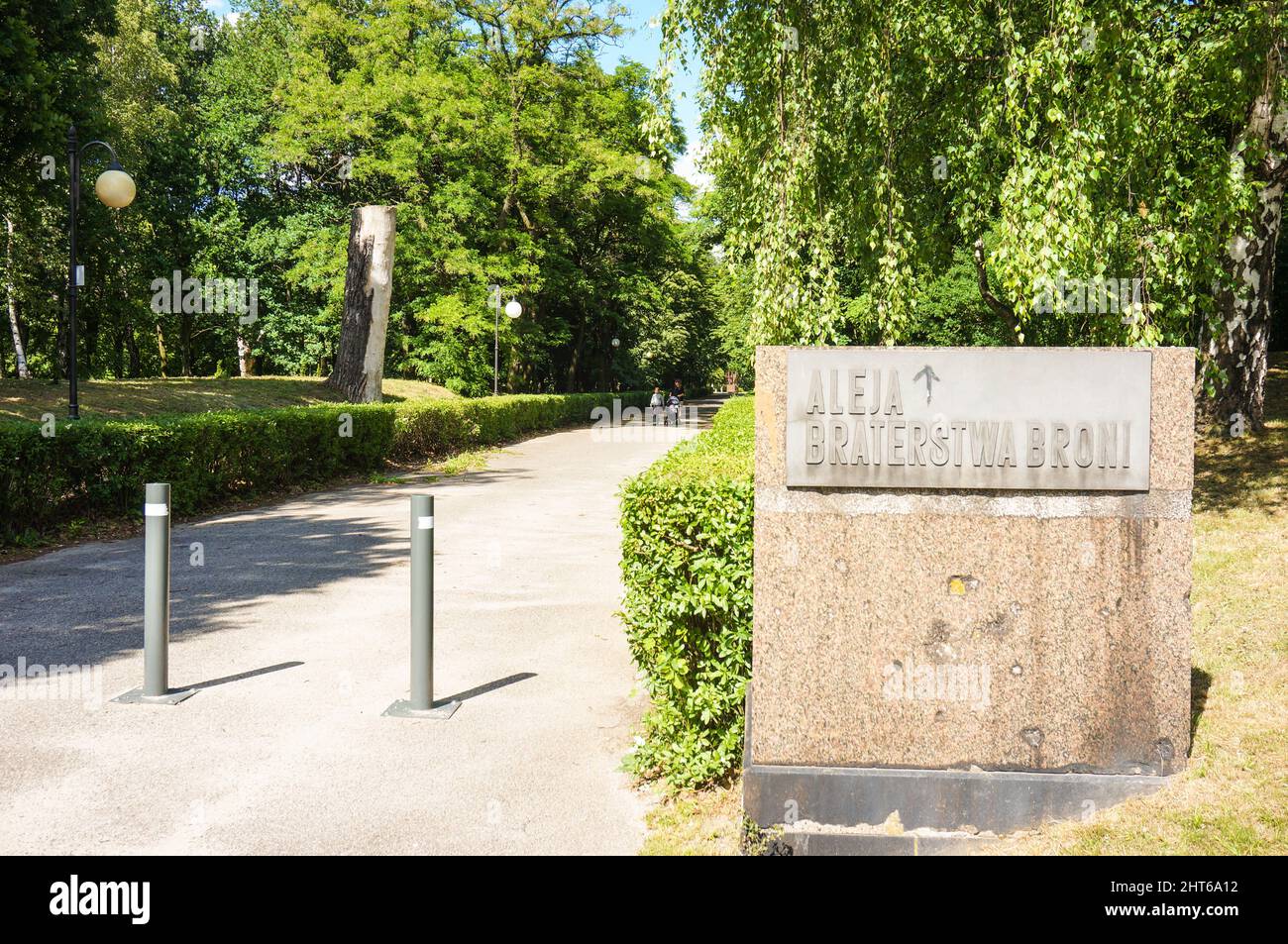 Footpath entrance in the Cytadela park, Poznan, Poland Stock Photo - Alamy