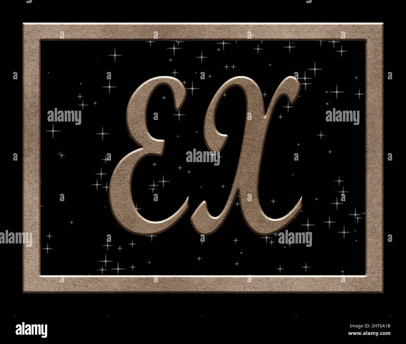 Signature with the two capital letters EX , crystal Stock Photo - Alamy