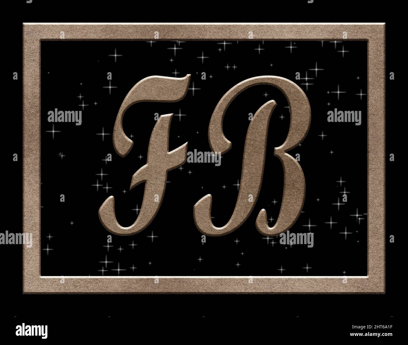 Signature with the two capital letters FB , crystal Stock Photo - Alamy