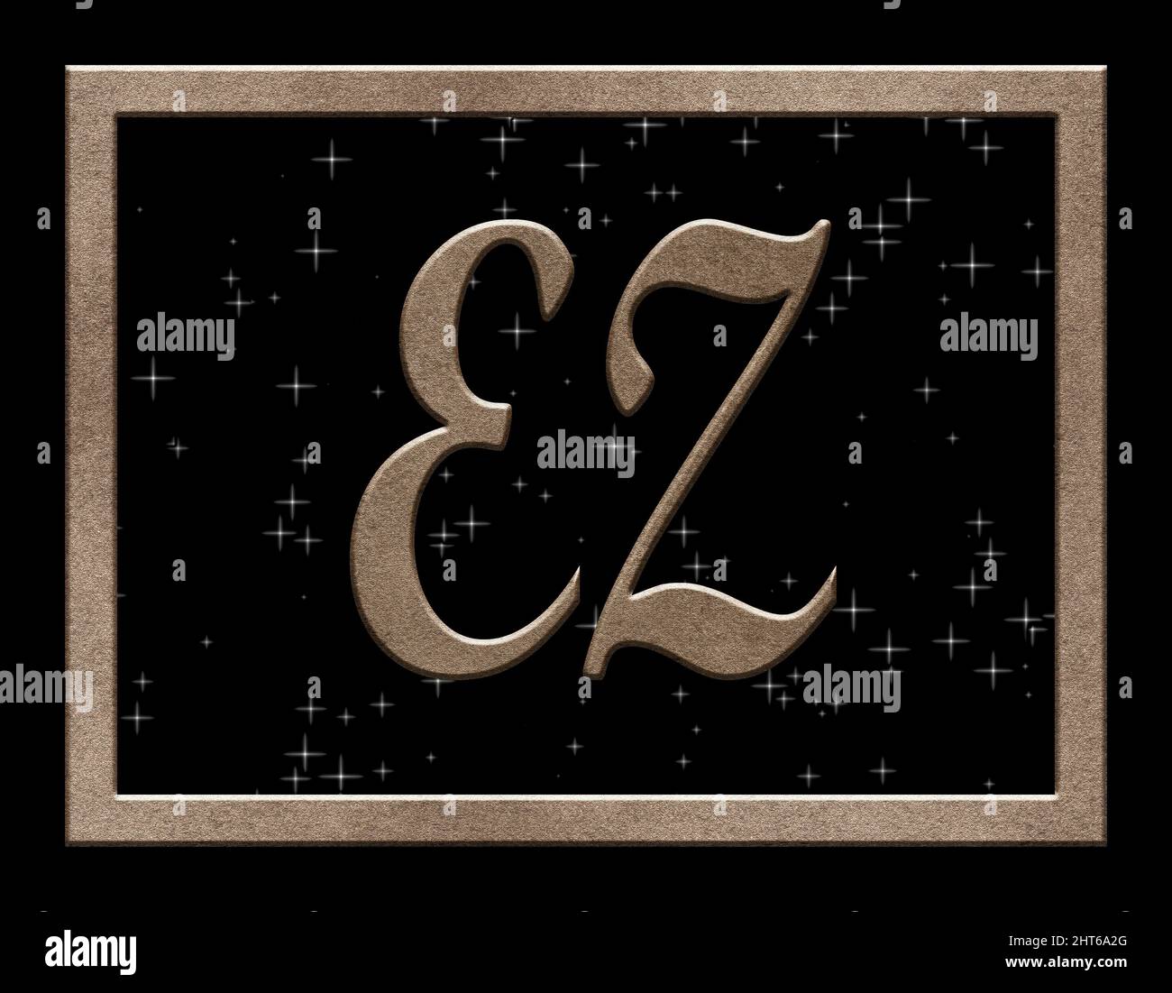 Signature with the two capital letters EZ , crystal Stock Photo - Alamy