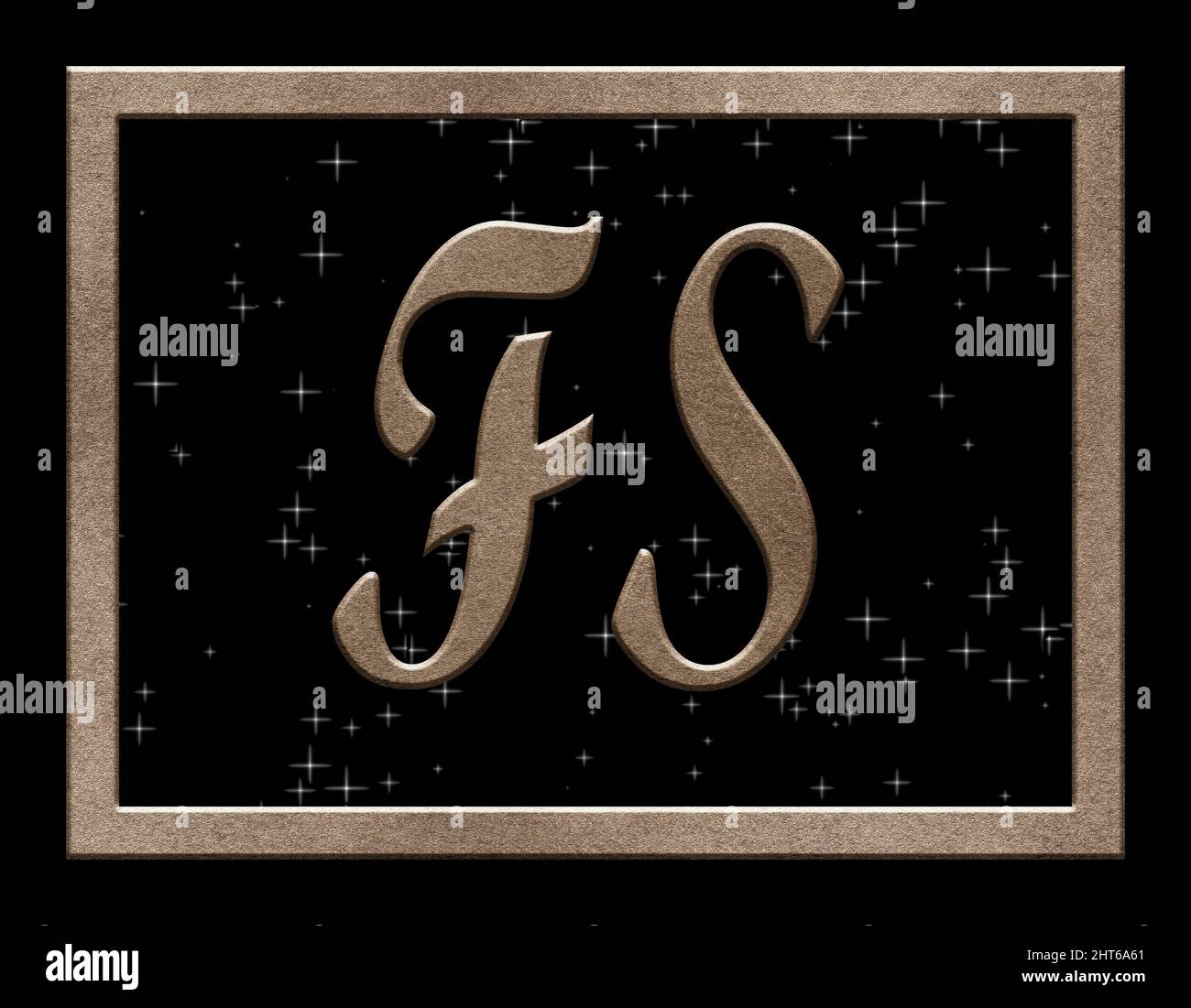 Signature with the two capital letters FS , crystal Stock Photo - Alamy