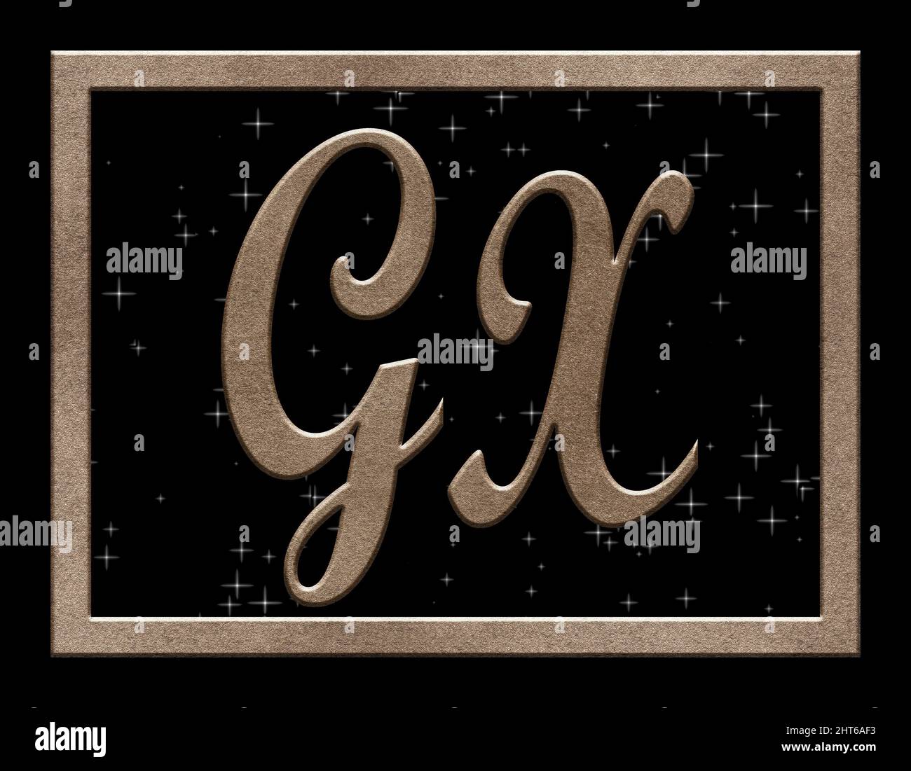 Signature with the two capital letters GX , crystal Stock Photo - Alamy