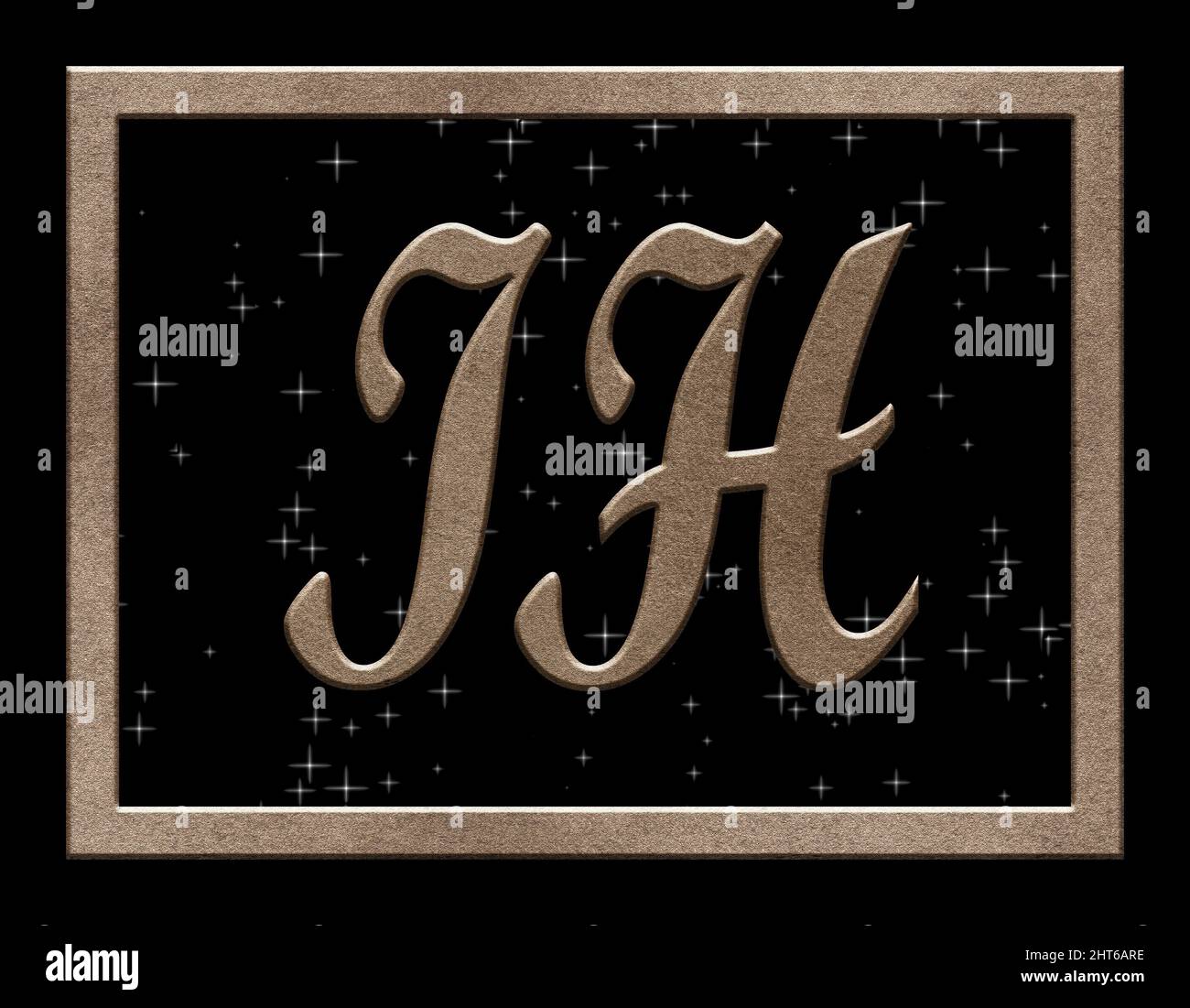 Signature with the two capital letters IH , crystal Stock Photo - Alamy