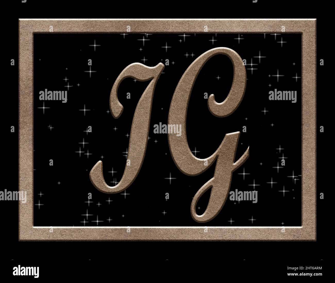 Signature with the two capital letters IG , crystal Stock Photo - Alamy