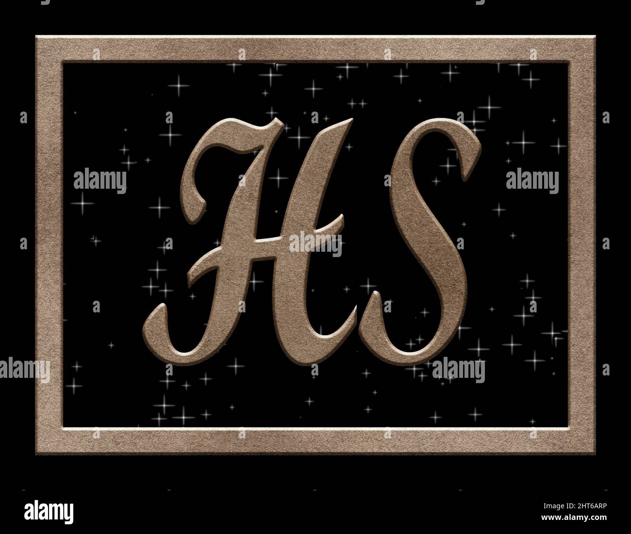 Signature with the two capital letters HS , crystal Stock Photo - Alamy