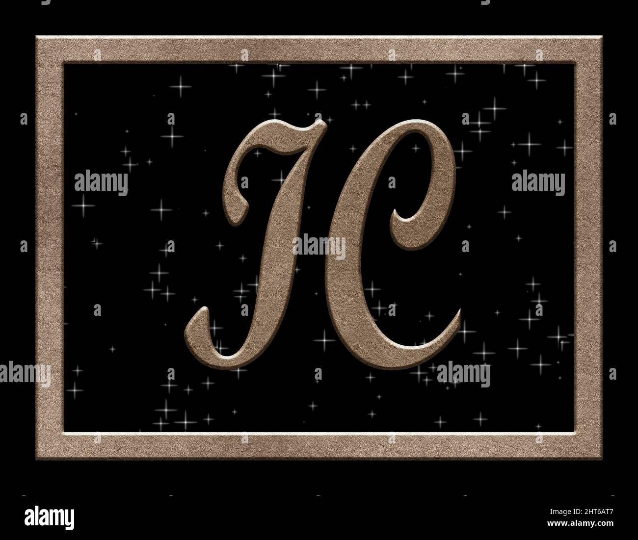 Signature with the two capital letters IC , crystal Stock Photo - Alamy