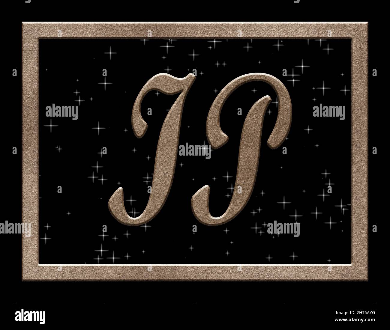 Signature with the two capital letters IP , crystal Stock Photo - Alamy